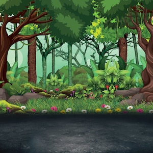 Jungle / Forest Day Stage Backdrop in Digital Format for Projection ...
