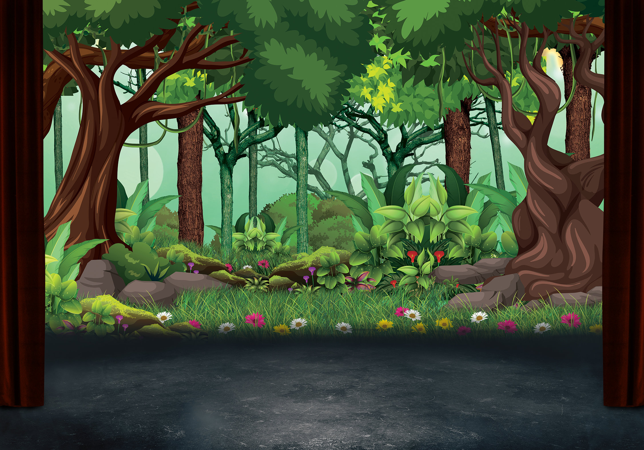 Jungle / Forest Day Stage Backdrop in Digital Format for Projection ...