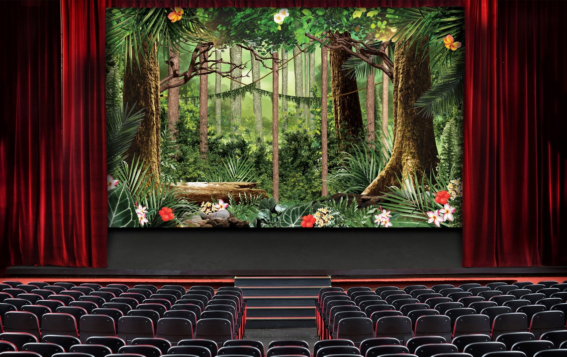 Thick Jungle / Forest Day Time Stage Backdrop in Digital Format for ...