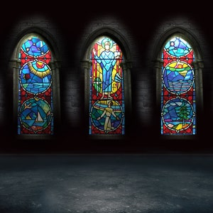 Stained Glass Stage Backdrop in Digital Format for Projection Onto ...