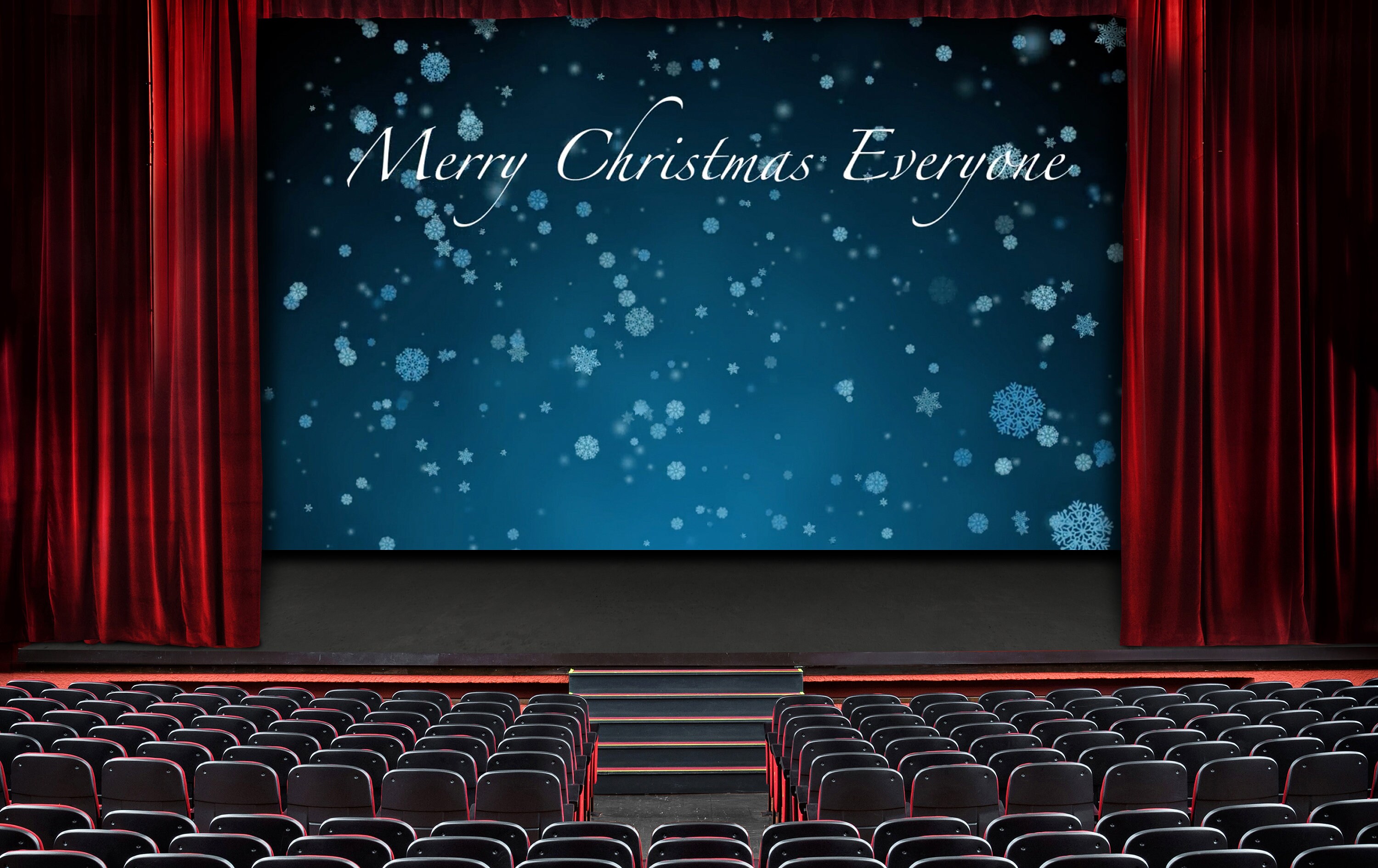 Animated Christmas and Winter Stage Backdrop in Digital Format for ...