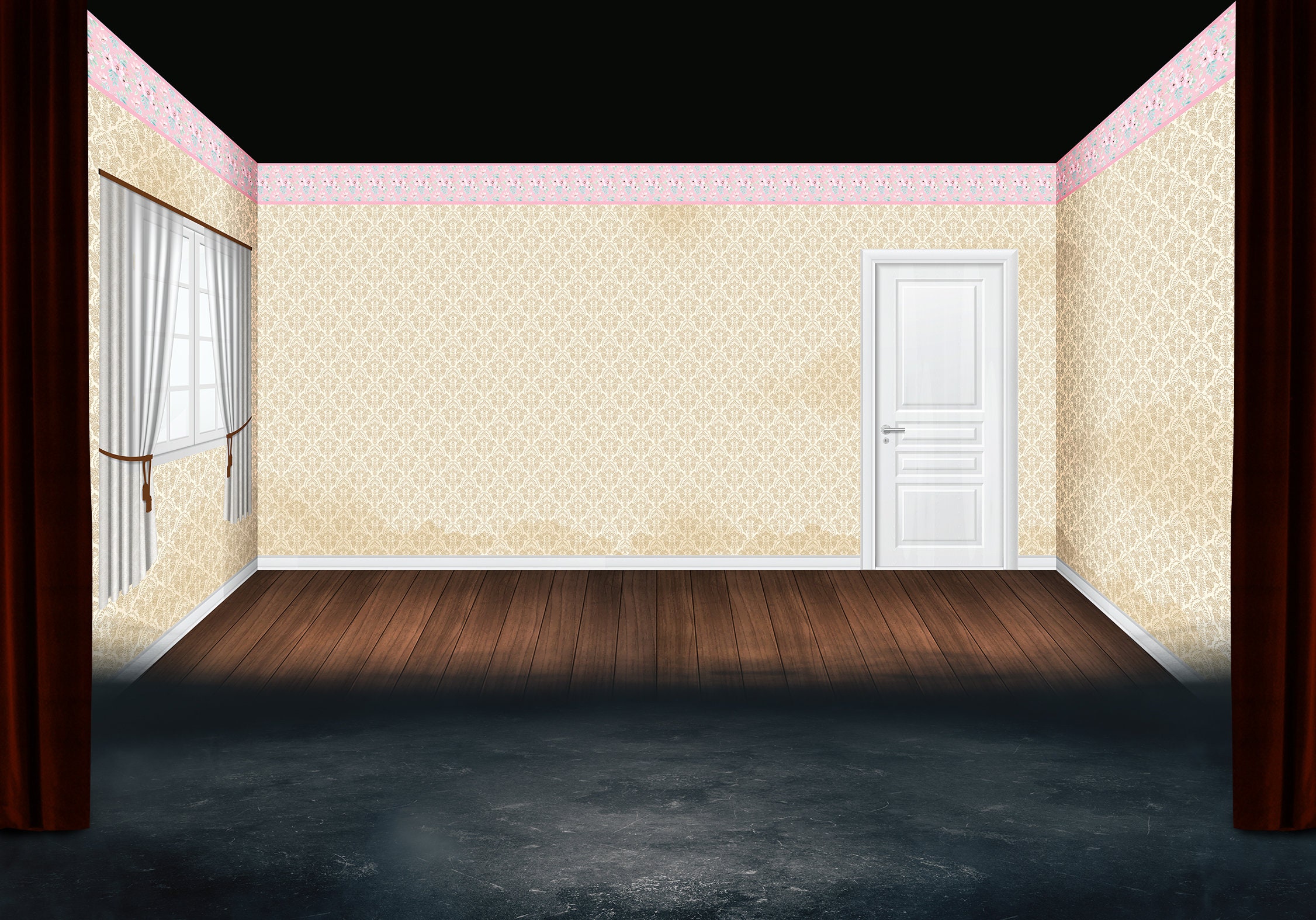 Old Fashioned / Style Bed Room Stage Backdrop in Digital Format for ...