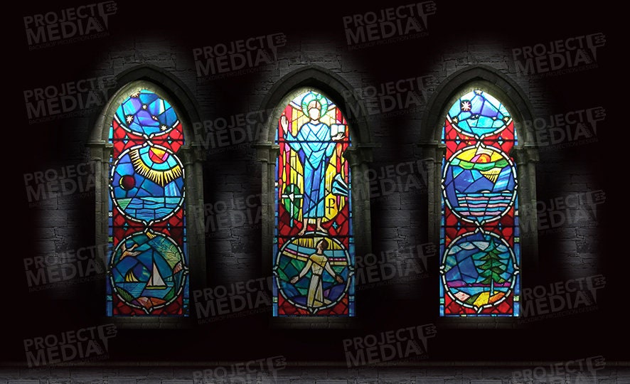 Stained Glass Stage Backdrop in Digital Format for Projection Onto ...