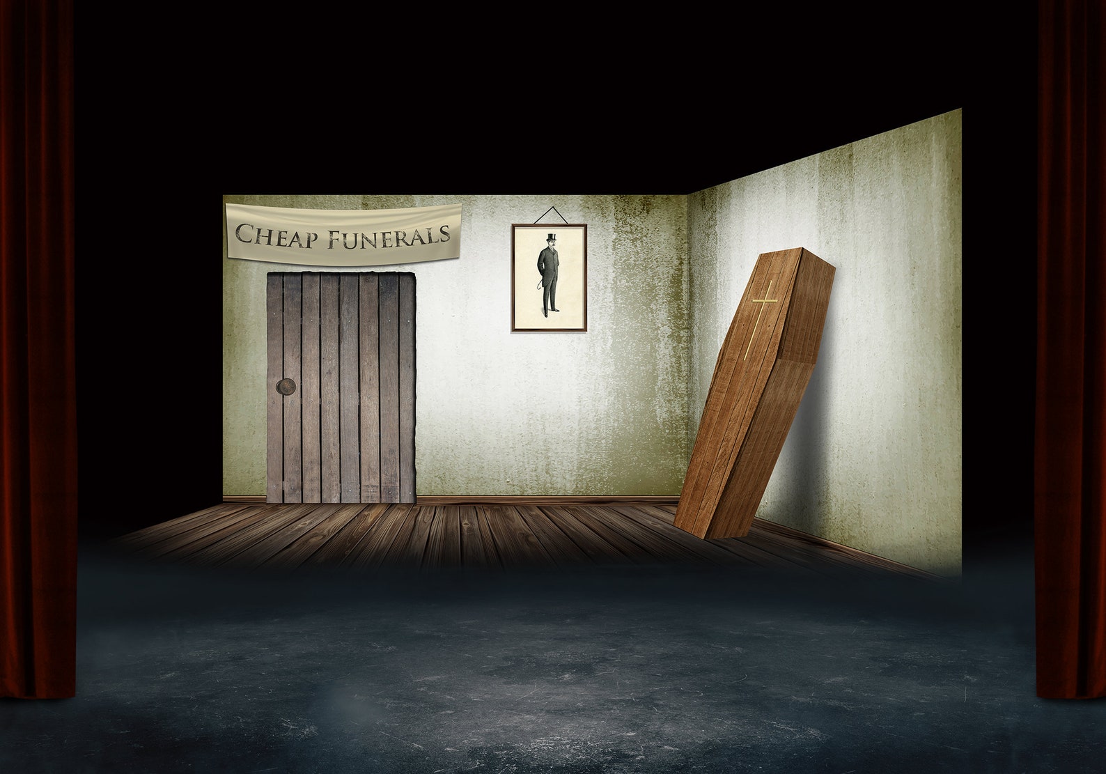 Funeral Parlour Interior Stage Backdrop Digital Format for Projection ...