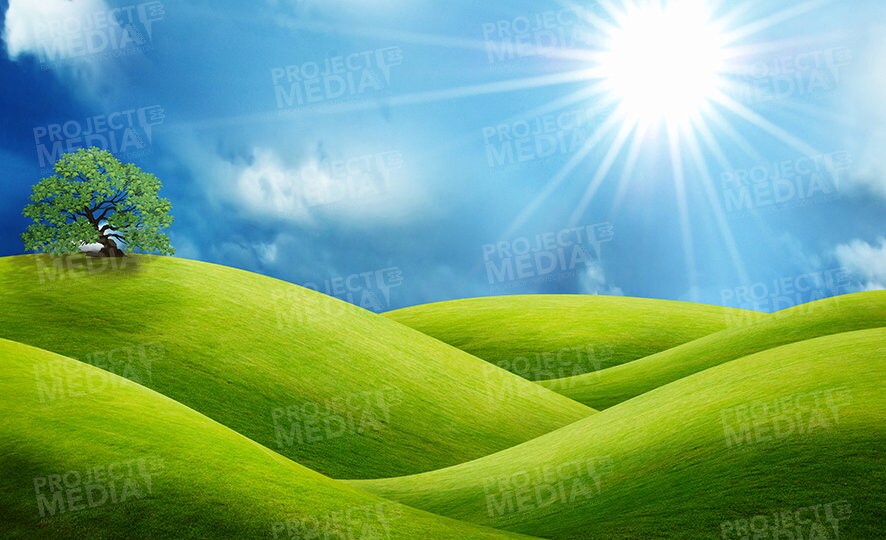 Rolling Hills Countryside Landscape Daytime Stage Backdrop in Digital ...