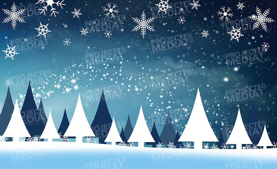 Christmas, Winter & Snow and Trees Backdrop in Digital Format for ...