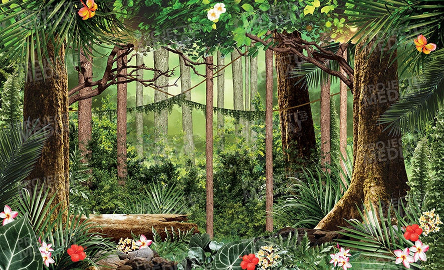 Thick Jungle / Forest Day Time Stage Backdrop in Digital Format for ...
