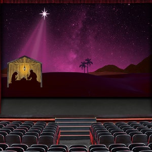 Christmas Jesus in Manger Stage Backdrop in Digital Format for ...