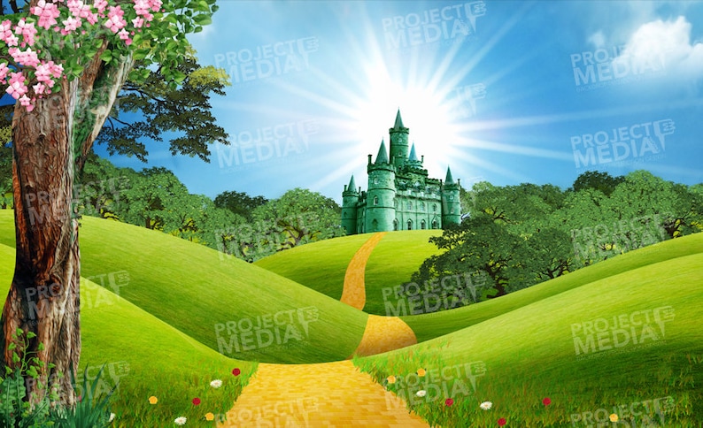 Yellow Brick Road to Forest & Palace Stage Backdrop in Digital Format ...