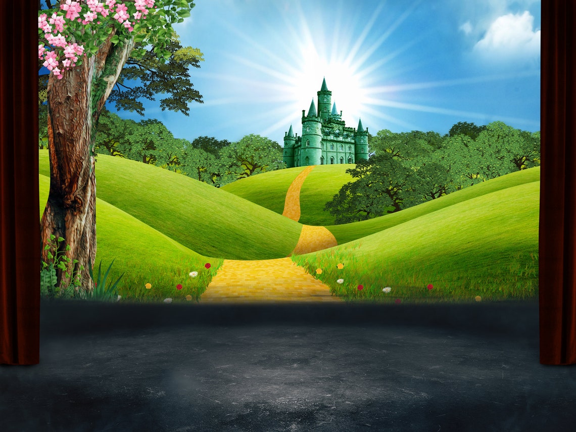 Yellow Brick Road to Forest & Palace Stage Backdrop in Digital Format ...