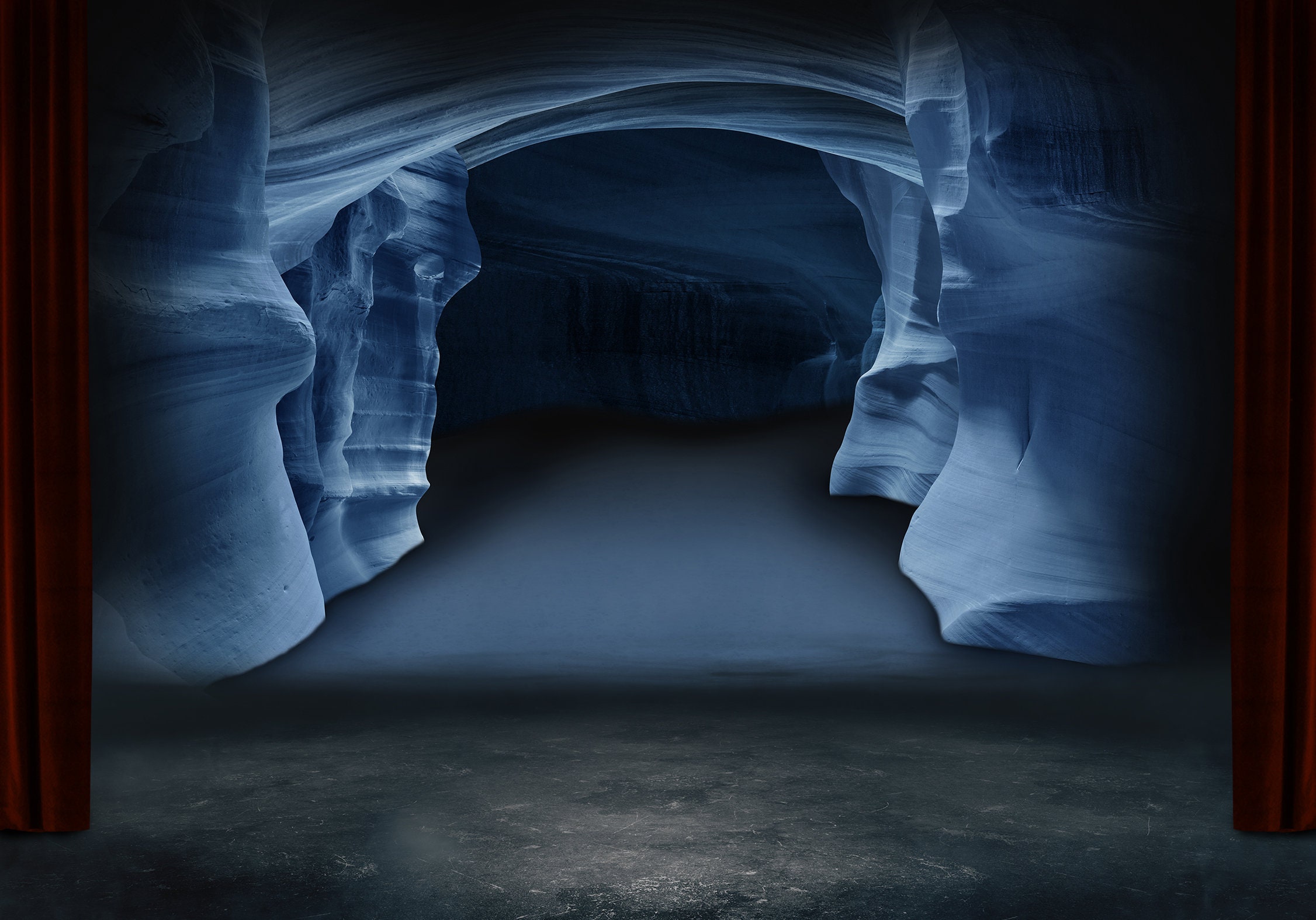 Empty Cave Stage Backdrop in Digital Format for Projection Onto Theatre ...