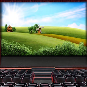Countryside Landscape Daytime Stage Backdrop in Digital Format for ...