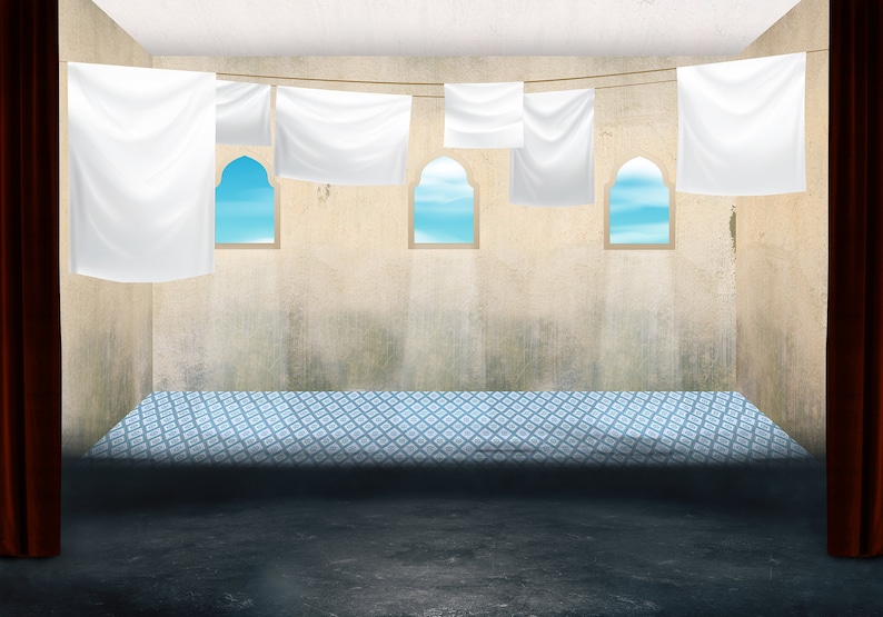 Arabian Laundry Room Stage Backdrop in Digital Format for Projection ...