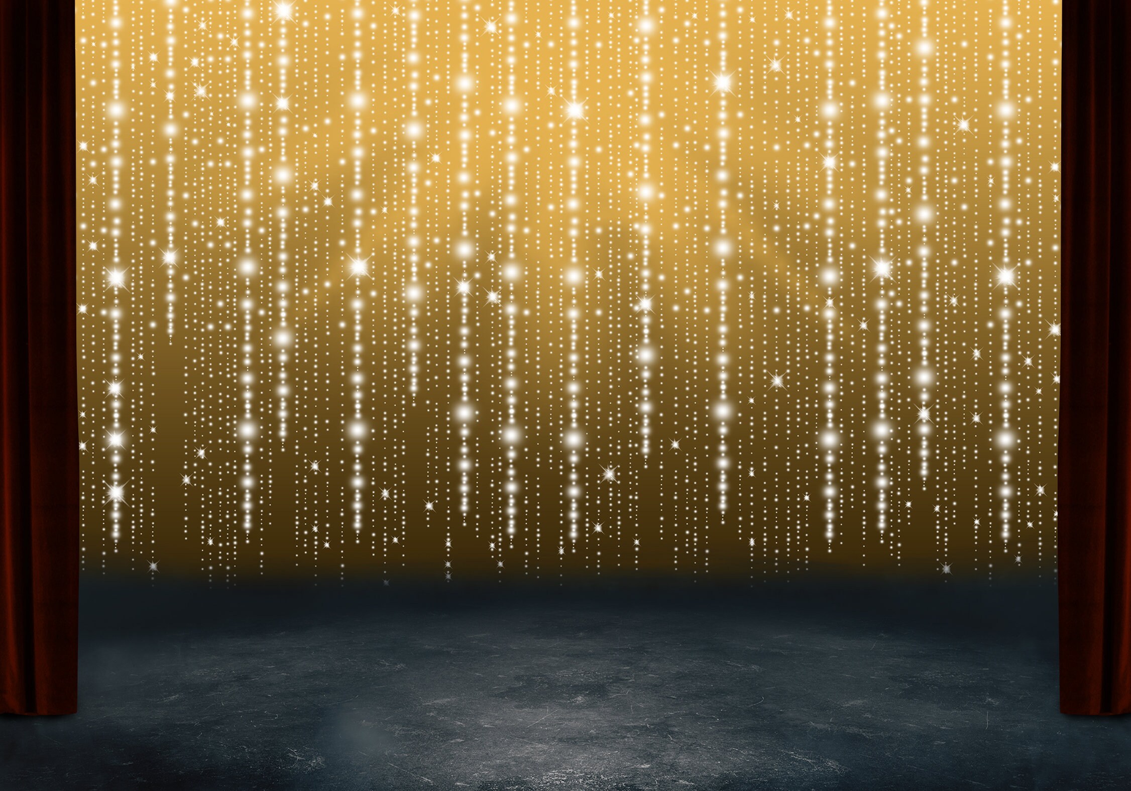 Sparkling Curtain Style Golden Backdrop in Digital Format for ...