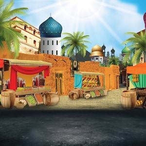 Arabian Market Stage Backdrop in Digital Format for Projection Onto ...