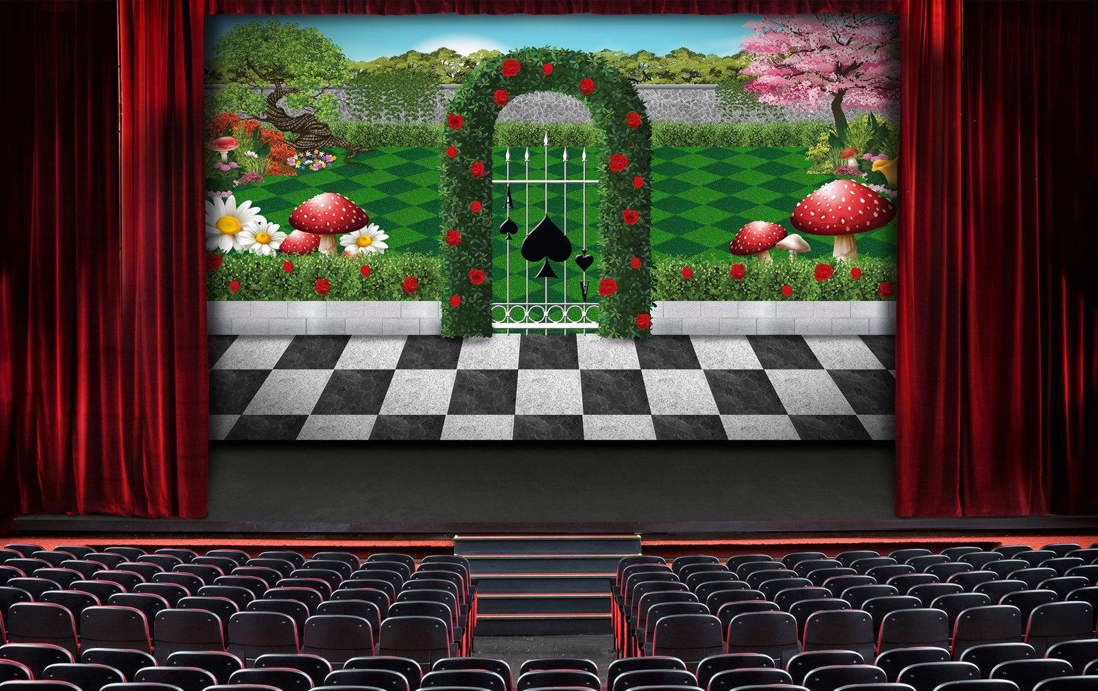 Elegant / Royal Garden Stage Backdrop Digital Format for Projection ...