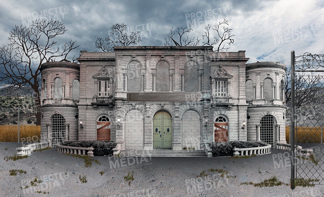 Old Rundown School / Building Stage Backdrop in Digital Format for ...