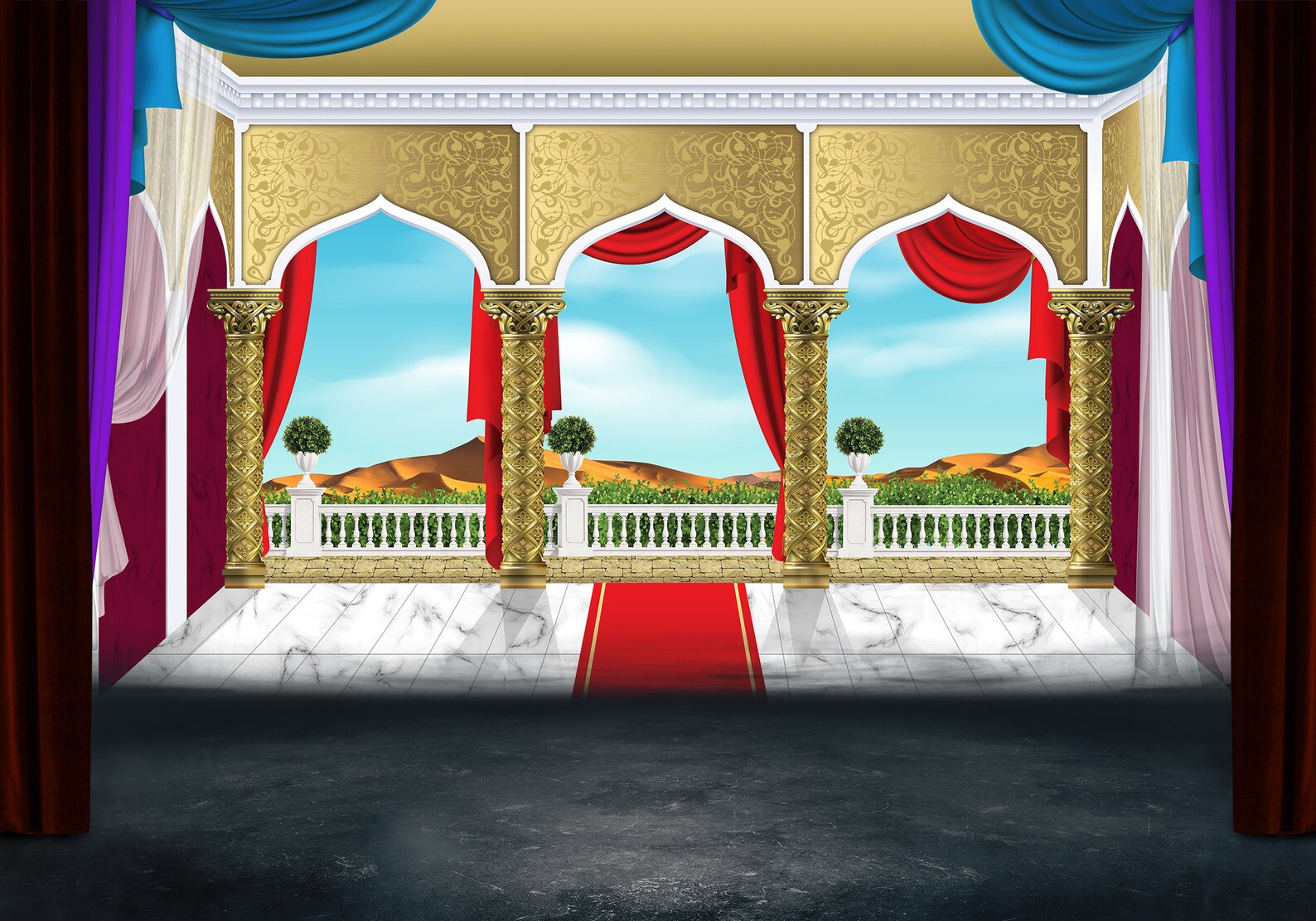 Arabian Palace Castle Stage Backdrop in Digital Format for Projection ...