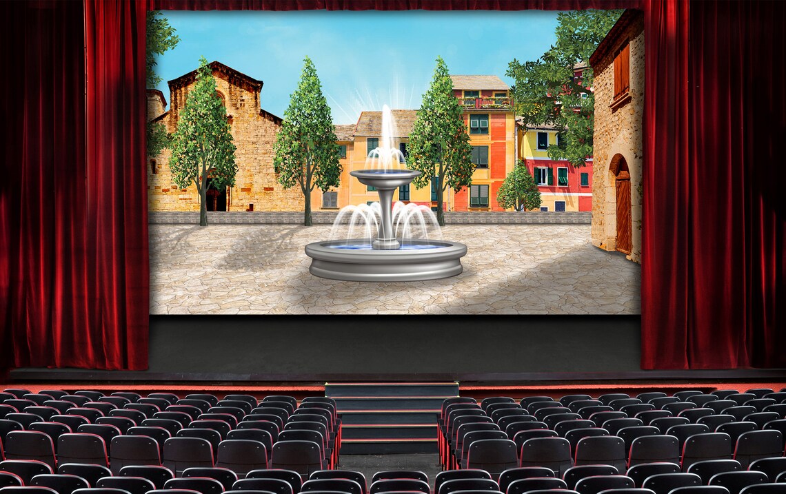 Italian / Mediterranean Town Stage Backdrop in Digital Format for ...
