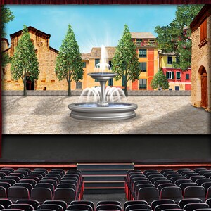 Italian / Mediterranean Town Stage Backdrop in Digital Format for ...