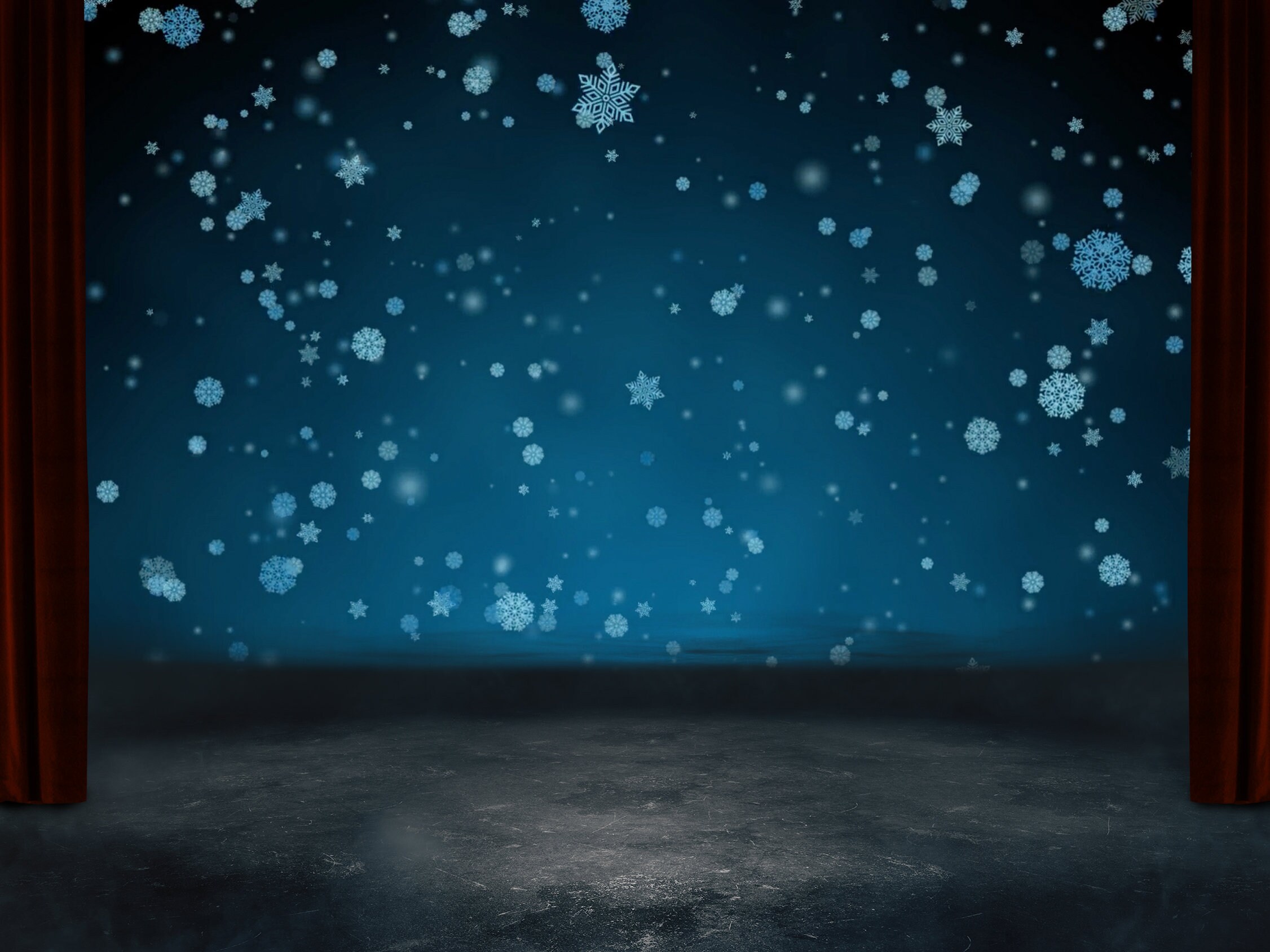 Animated Christmas and Winter Stage Backdrop in Digital Format for ...