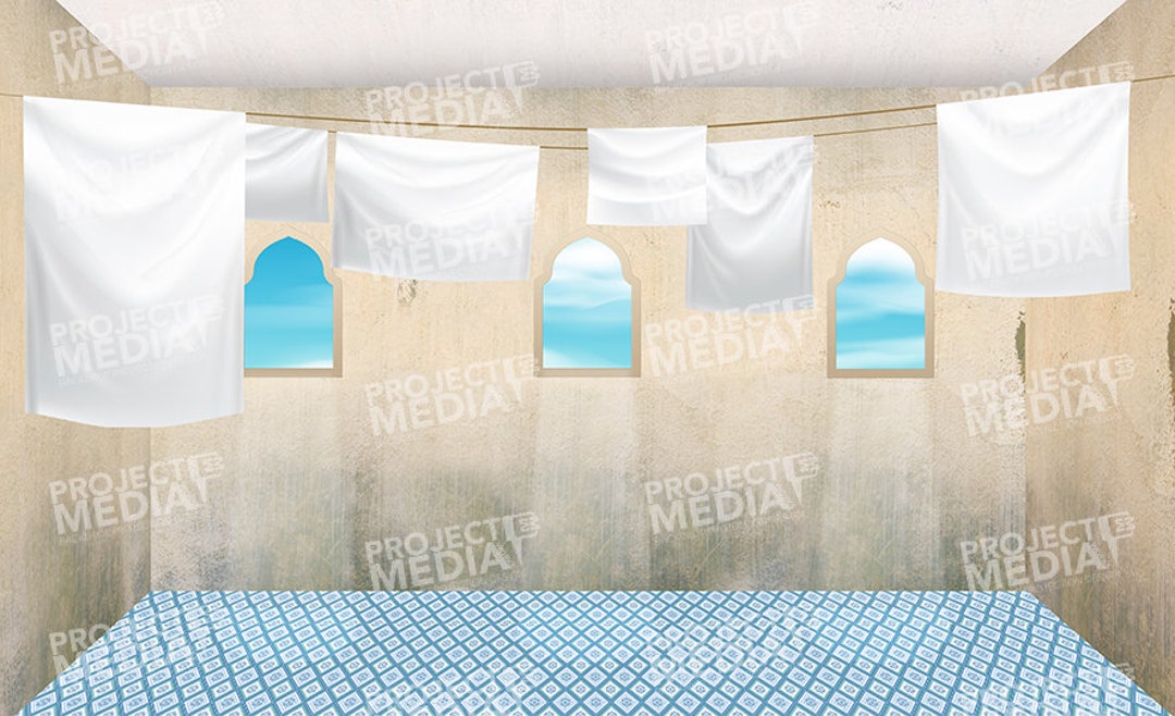 Arabian Laundry Room Stage Backdrop in Digital Format for Projection ...