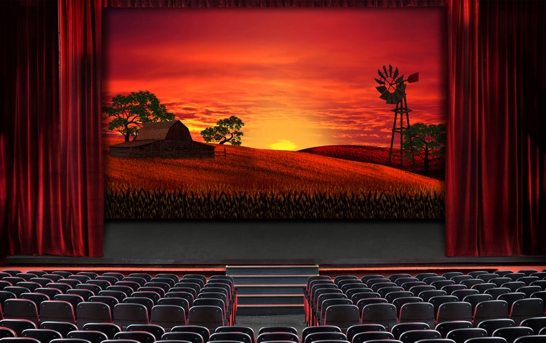 Landscape With Fields at Dusk/dawn Stage Backdrop in Digital Format for ...