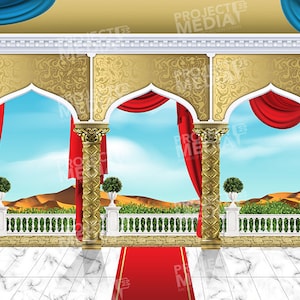 Arabian Palace Castle Stage Backdrop in Digital Format for Projection ...