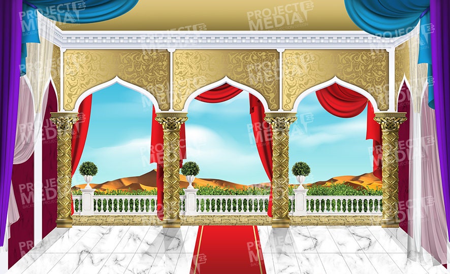 Arabian Palace Castle Stage Backdrop in Digital Format for Projection ...