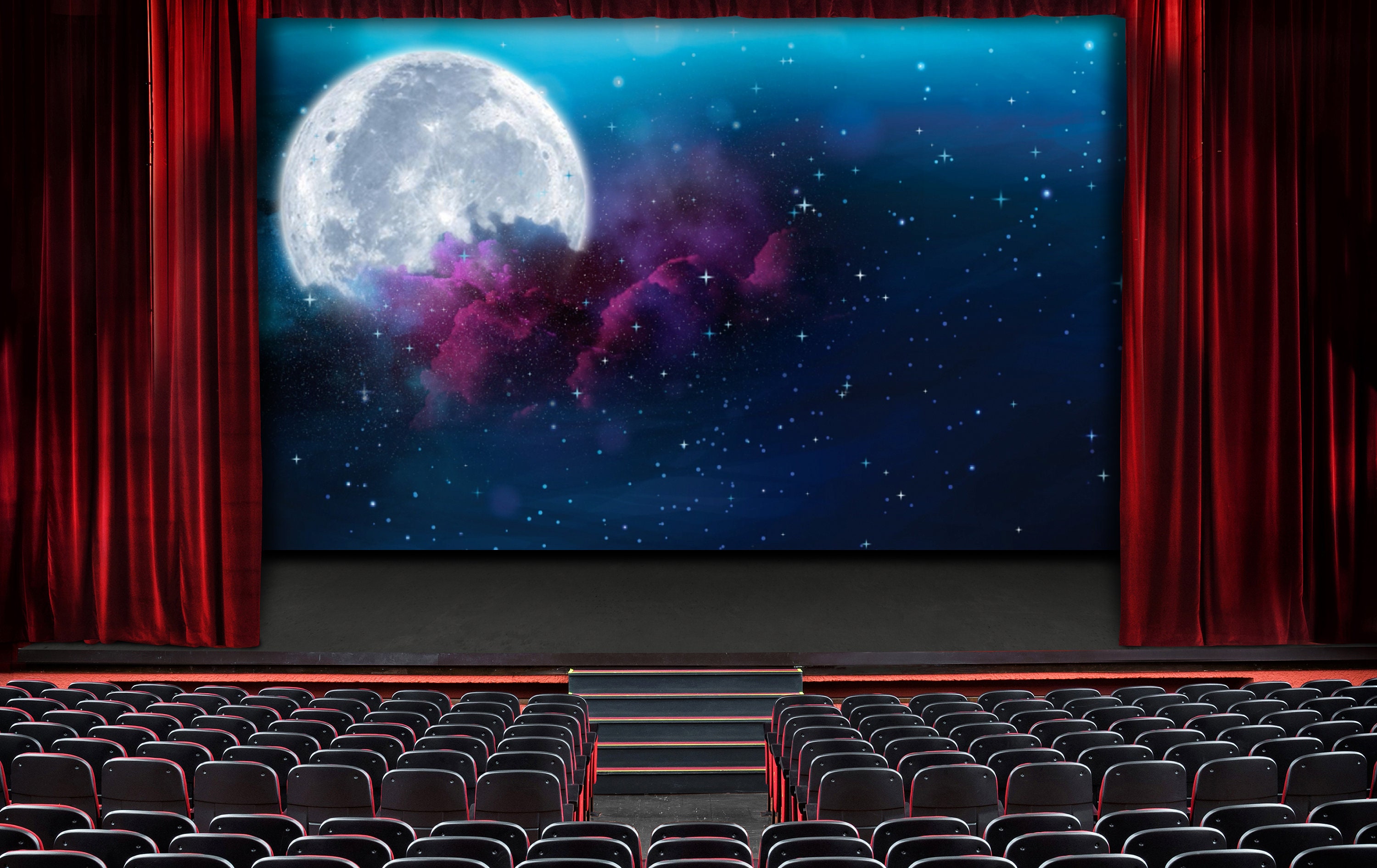 Animated Night Sky With Sparkling Stars Stage Backdrop in Digital ...