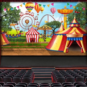 Carnival and Fun Scene Stage Backdrop in Digital Format for Projection ...