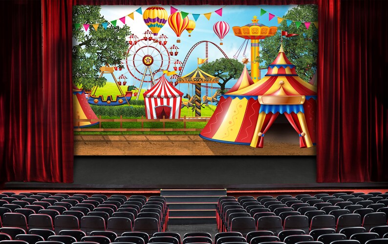 Carnival and Fun Scene Stage Backdrop in Digital Format for Projection ...