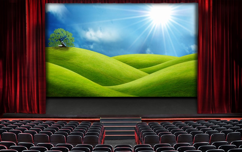 Rolling Hills Countryside Landscape Daytime Stage Backdrop in Digital ...