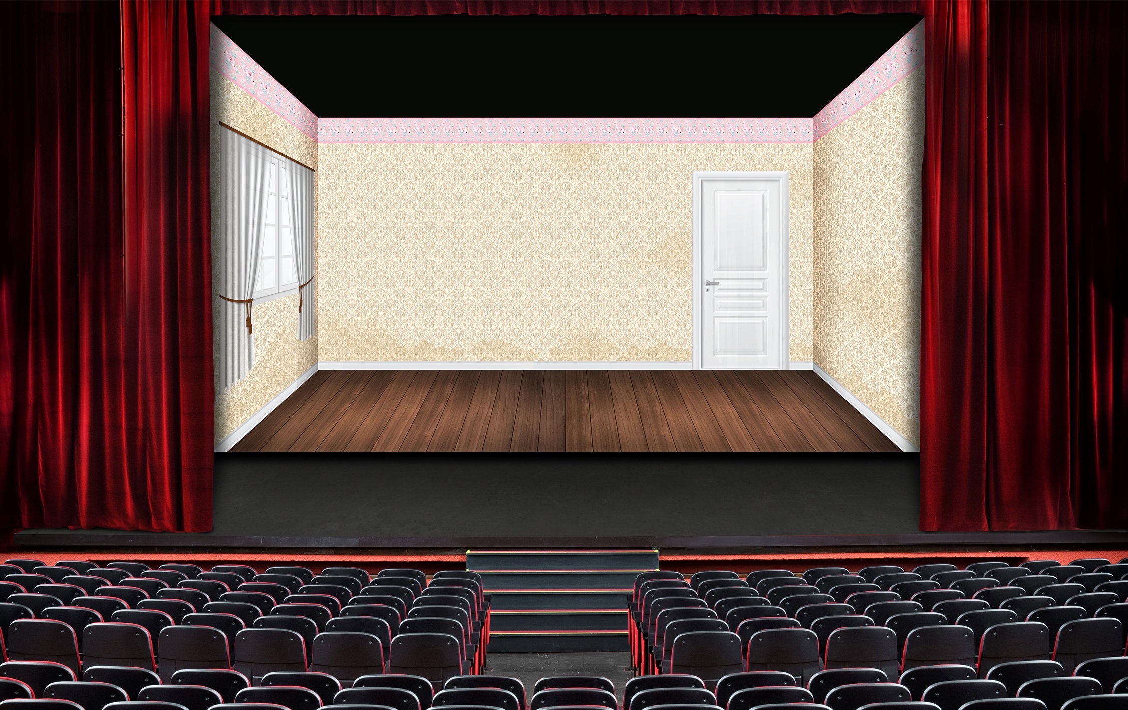 Old Fashioned / Style Bed Room Stage Backdrop in Digital Format for ...