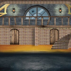 Old Style / Workhouse Interior Stage Backdrop Digital Format for ...