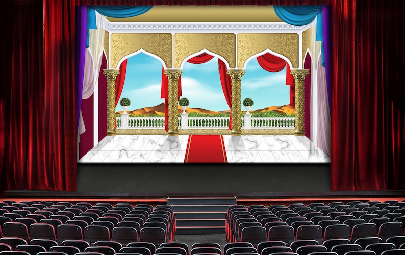 Arabian Palace Castle Stage Backdrop in Digital Format for Projection ...