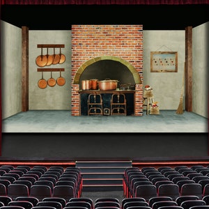 Old Fashioned/style Kitchen Stage Backdrop Digital Format for ...