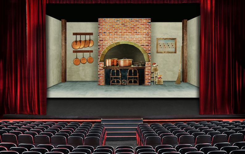 Old Fashioned/style Kitchen Stage Backdrop Digital Format for ...