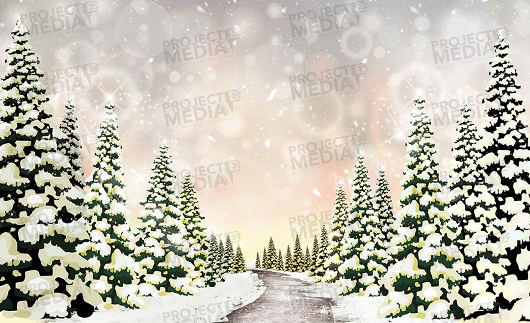 Christmas and Winter Stage Backdrop in Digital Format for Projection ...