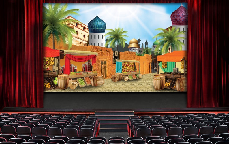 Arabian Market Stage Backdrop in Digital Format for Projection Onto ...