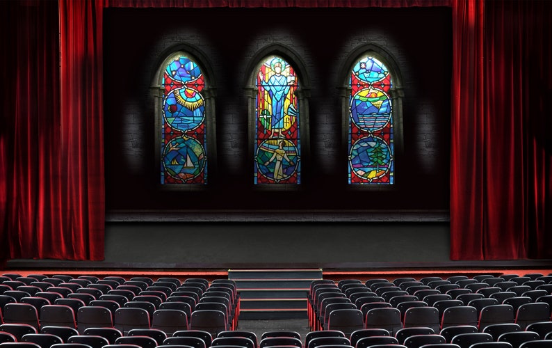 Stained Glass Stage Backdrop in Digital Format for Projection Onto ...