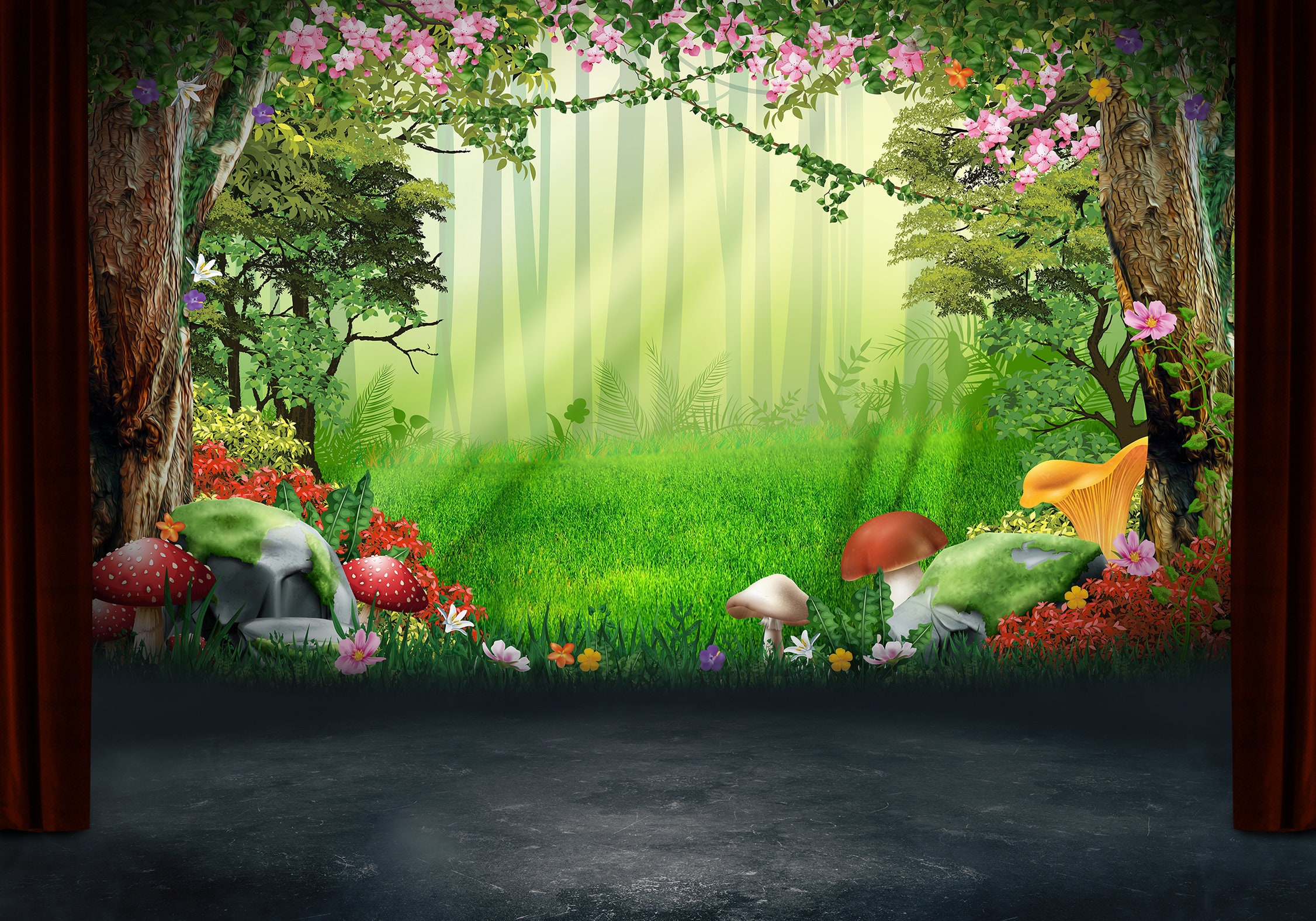 Forest Clearing Stage Backdrop Digital Format for Projection Onto ...