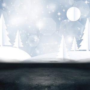 Animated Christmas and Winter Snowscape With Slowly Falling Stars Stage ...