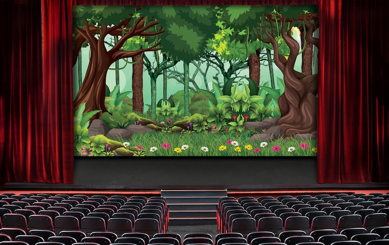 Jungle / Forest Day Stage Backdrop in Digital Format for Projection ...