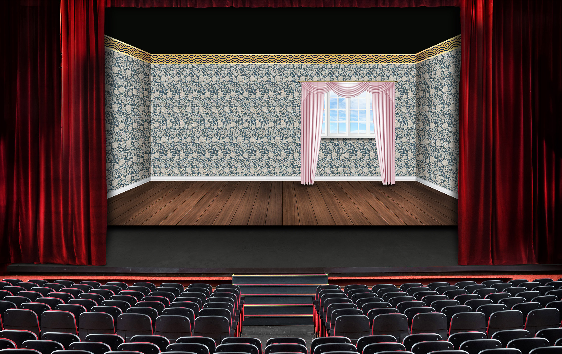 Old Fashioned / Style Living Room Stage Backdrop in Digital Format for ...