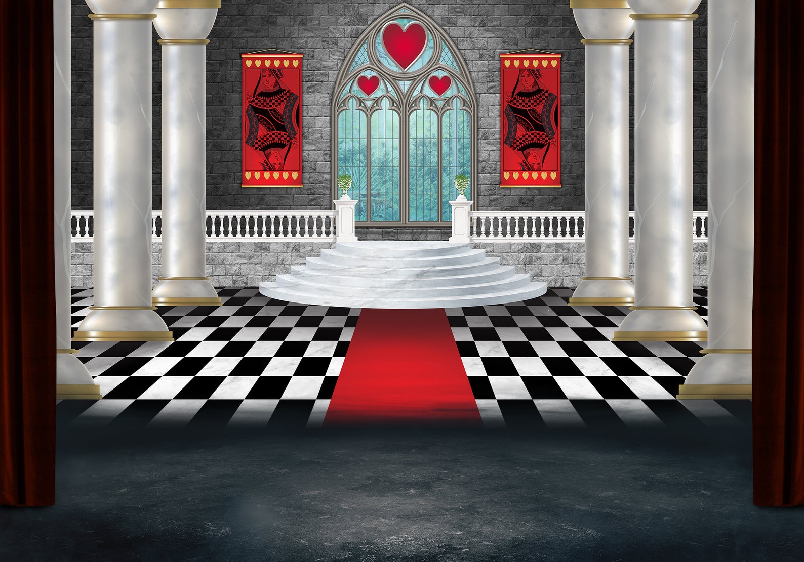 Palace Interior Stage Backdrop Digital Format for Projection Onto ...