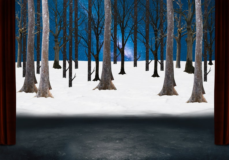 Christmas and Winter Stage Backdrop in Digital Format for Projection ...