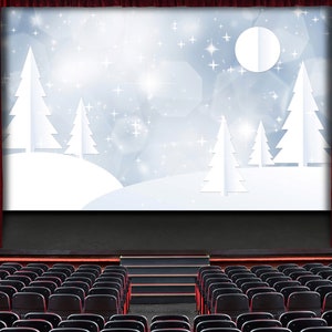 Animated Christmas and Winter Snowscape With Slowly Falling Stars Stage ...