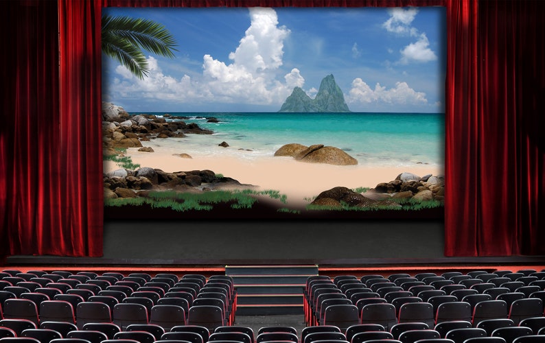 Tropical Beach and Sea Stage Backdrop in Digital Format for Projection ...