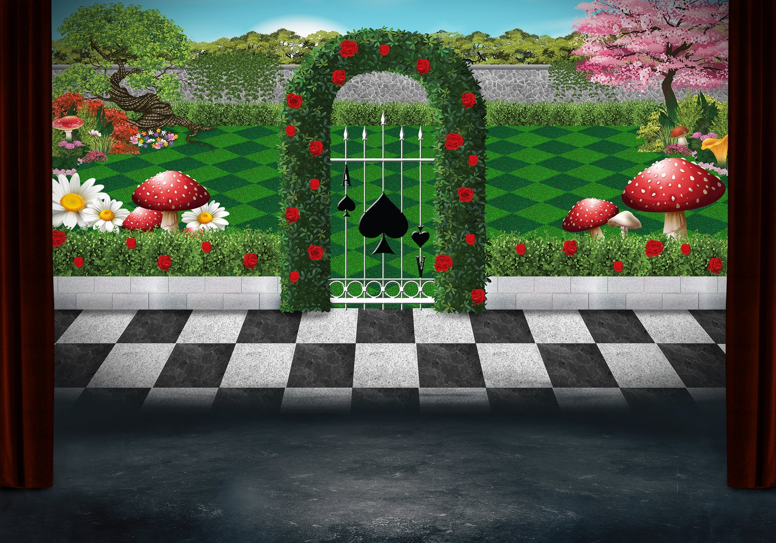 Elegant / Royal Garden Stage Backdrop Digital Format for Projection ...